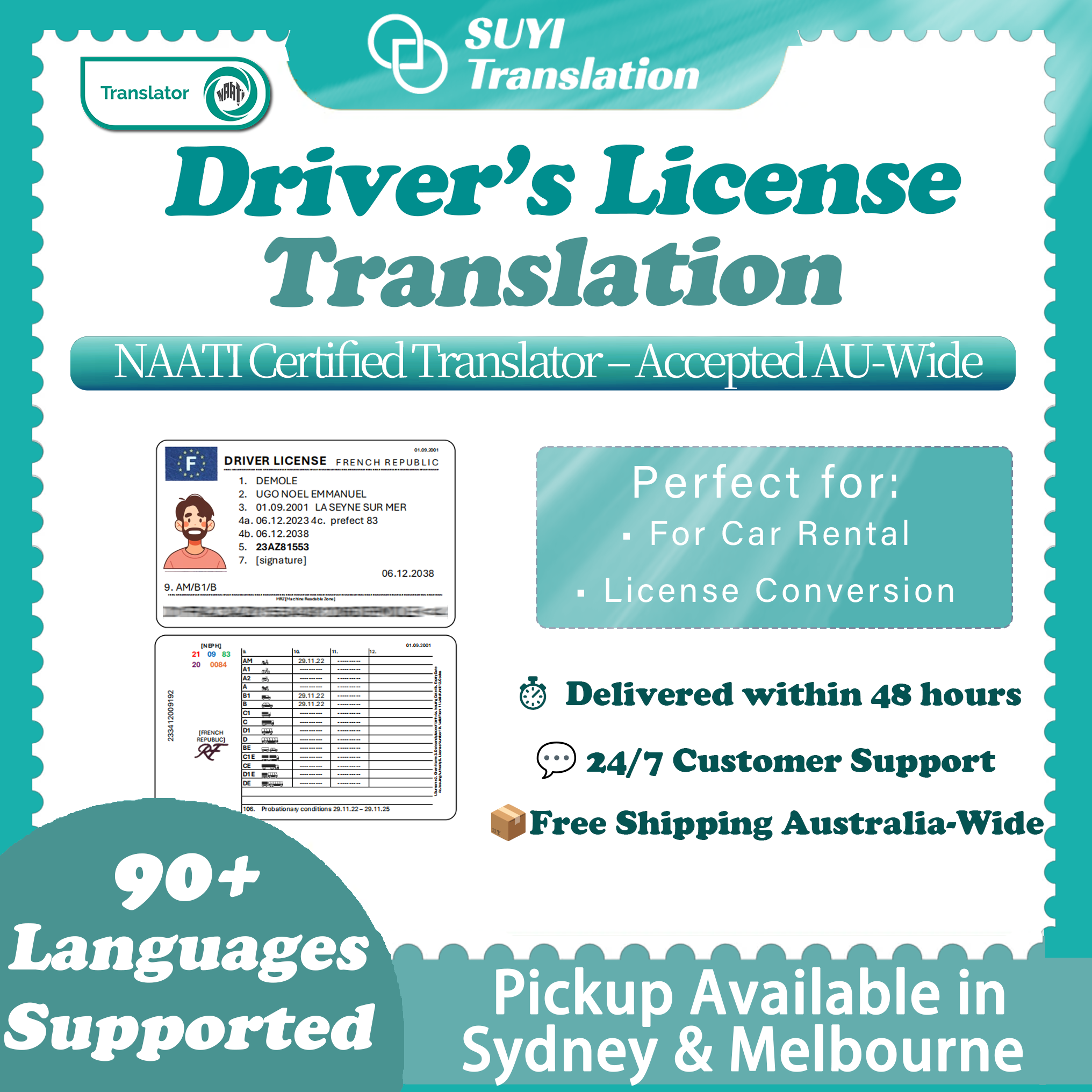 Driver License Translation (By NAATI-Certified Translator) – SUYI ...