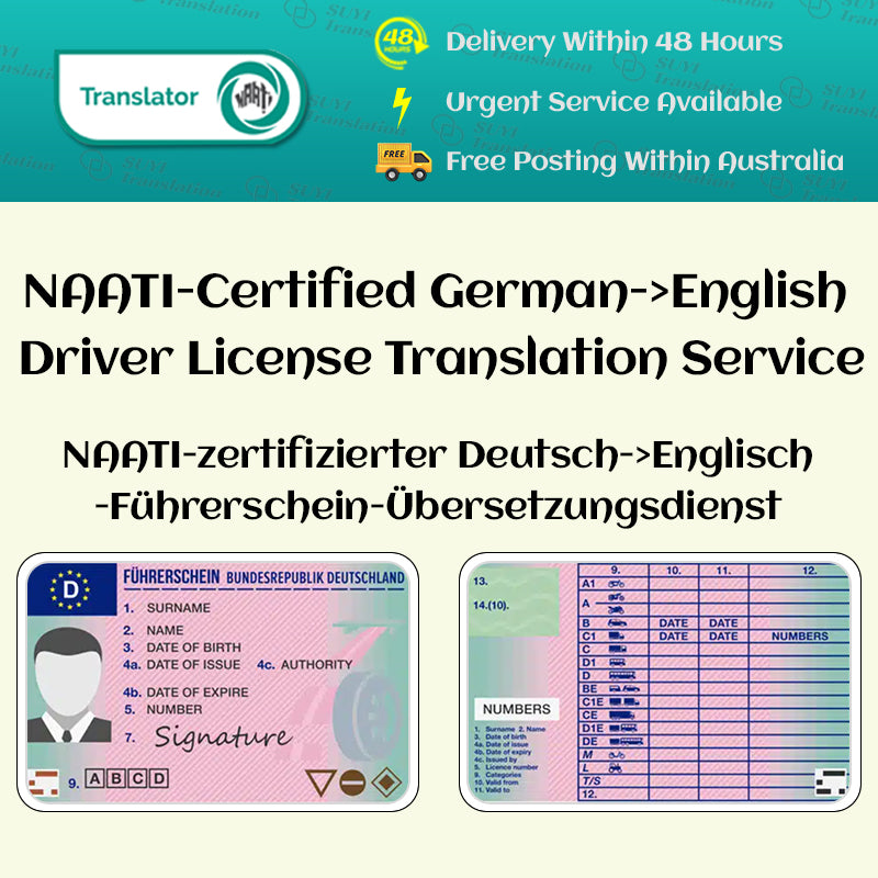 NAATI-Certified German->English Driver License Translation Service ...